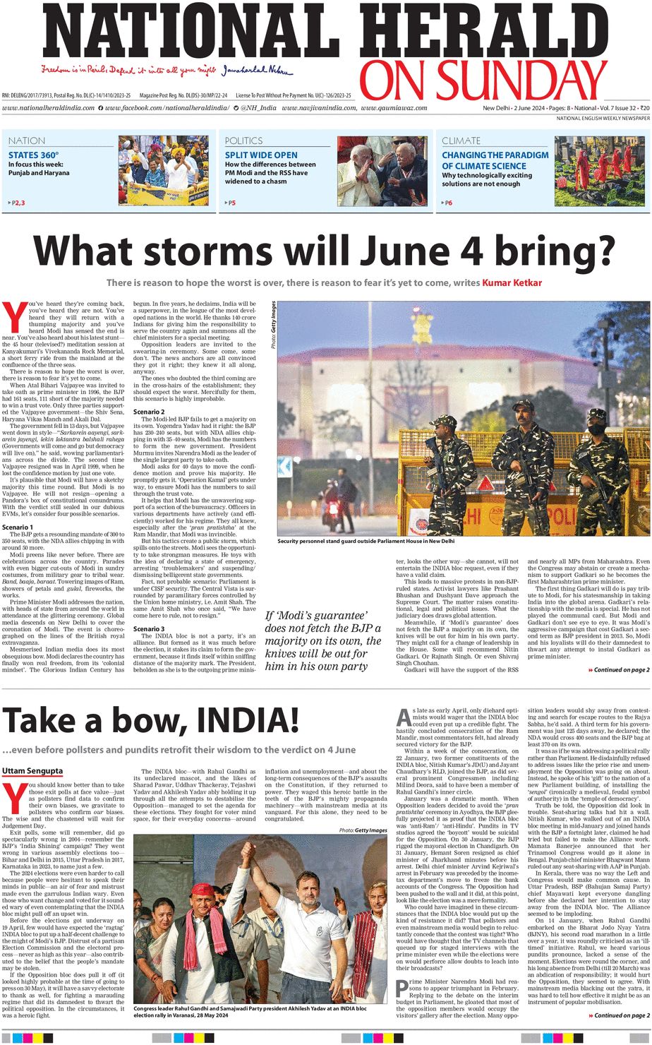 E-Paper National Herald, National Herald on Sunday - NewspaperMain Edition