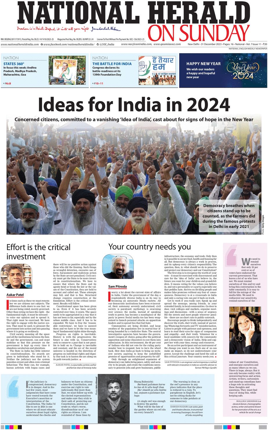 E-Paper National Herald, National Herald on Sunday - NewspaperMain Edition